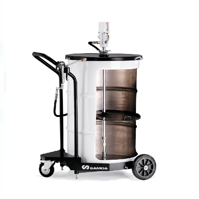 428243 SAMOA Pumpmaster 3 - 55:1 Ratio Air Operated Mobile Grease Unit for 185KG Drum - Ashley ...